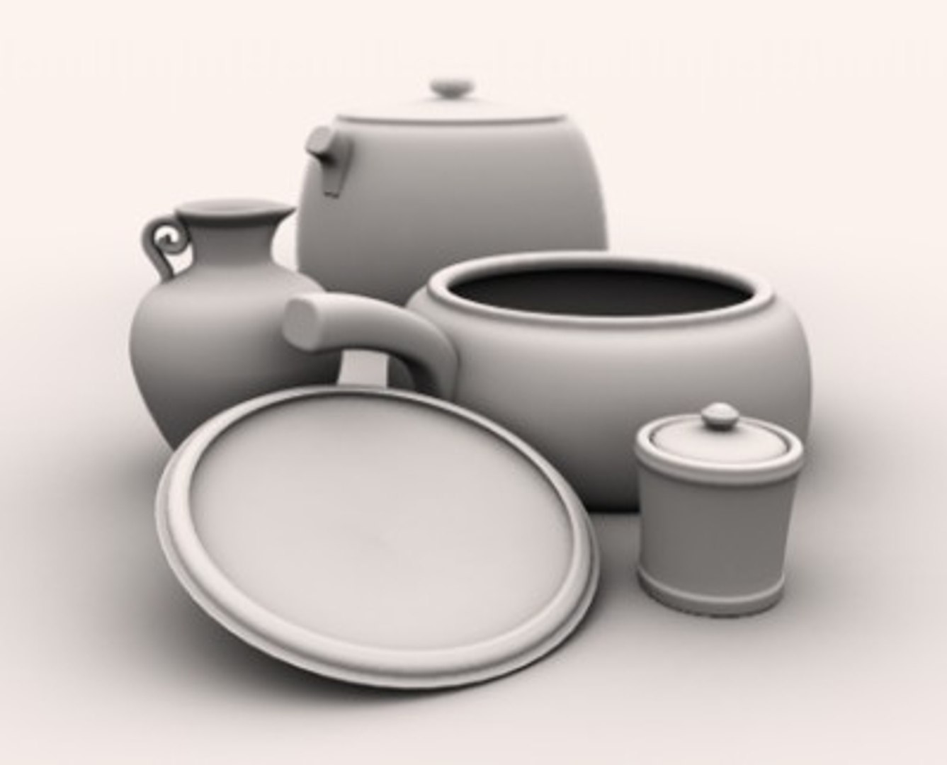 3d 3ds Kitchen Pottery