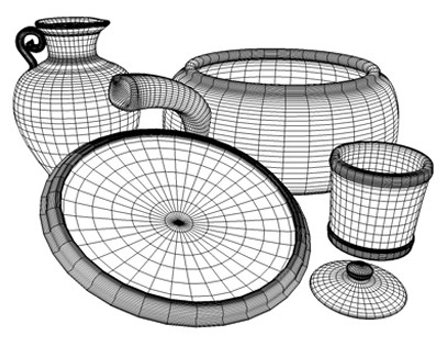 3d 3ds Kitchen Pottery