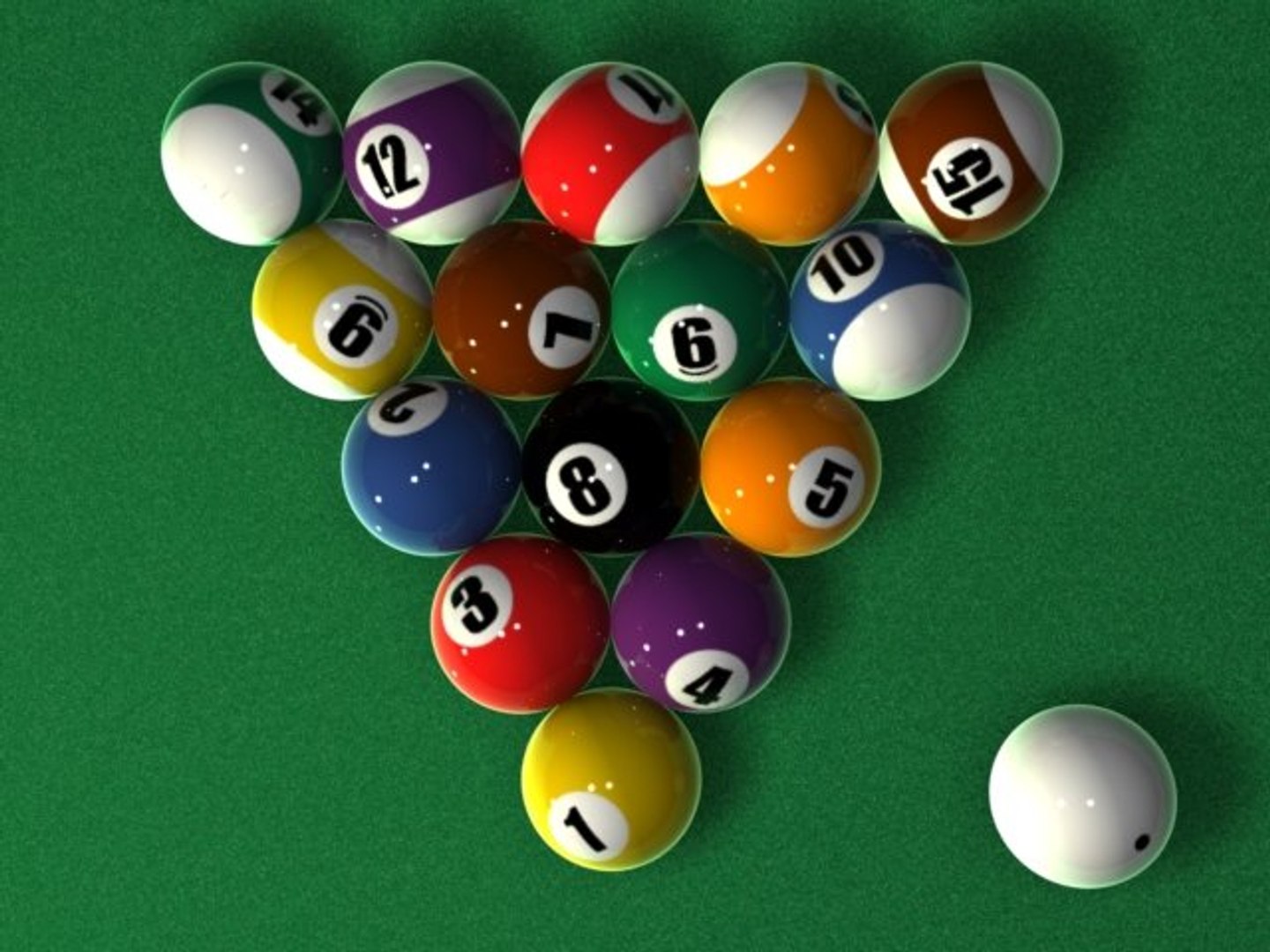 3d billiard pool ball set model