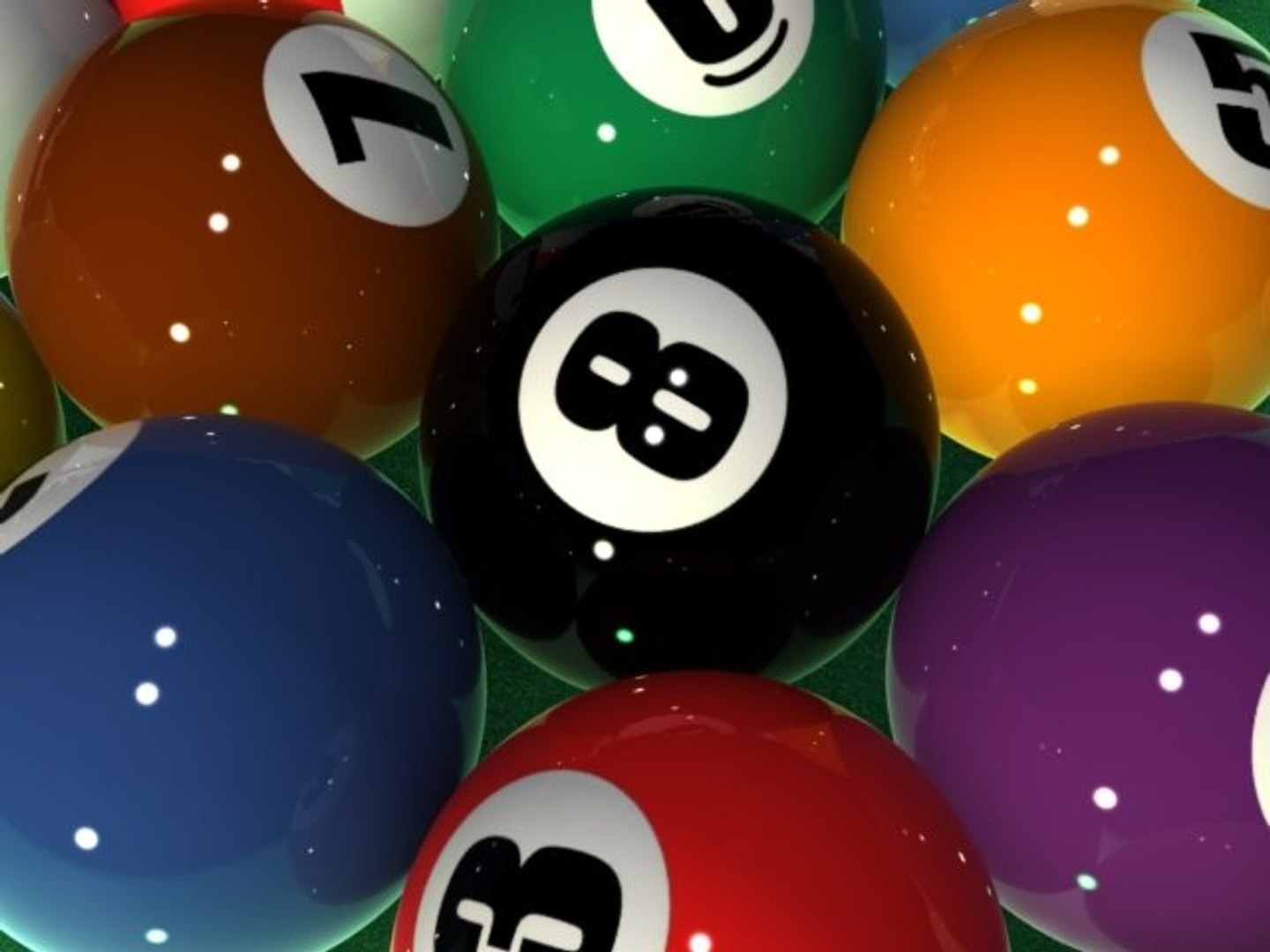 3d billiard pool ball set model