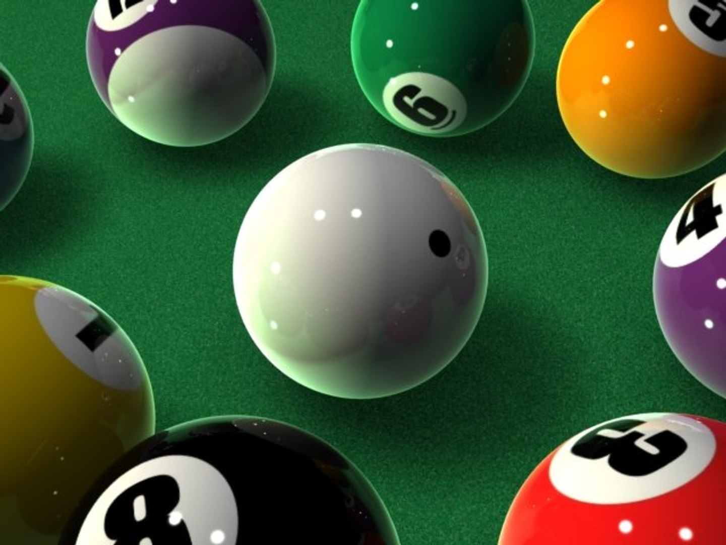 3d billiard pool ball set model