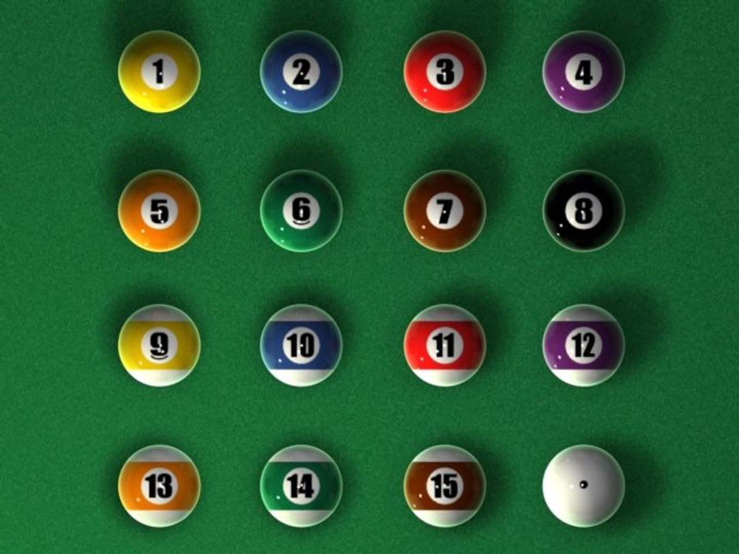 3d billiard pool ball set model