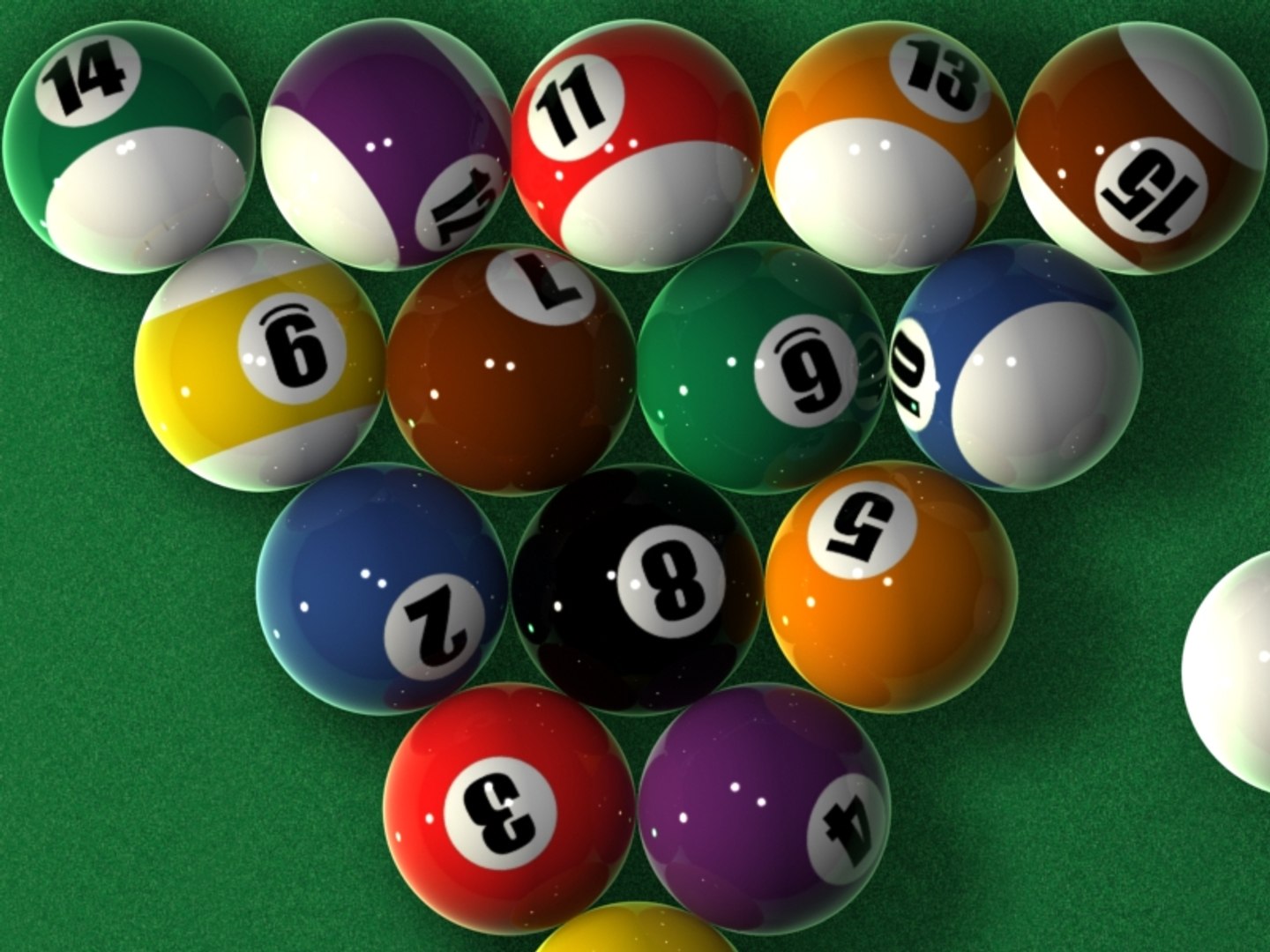 3d billiard pool ball set model
