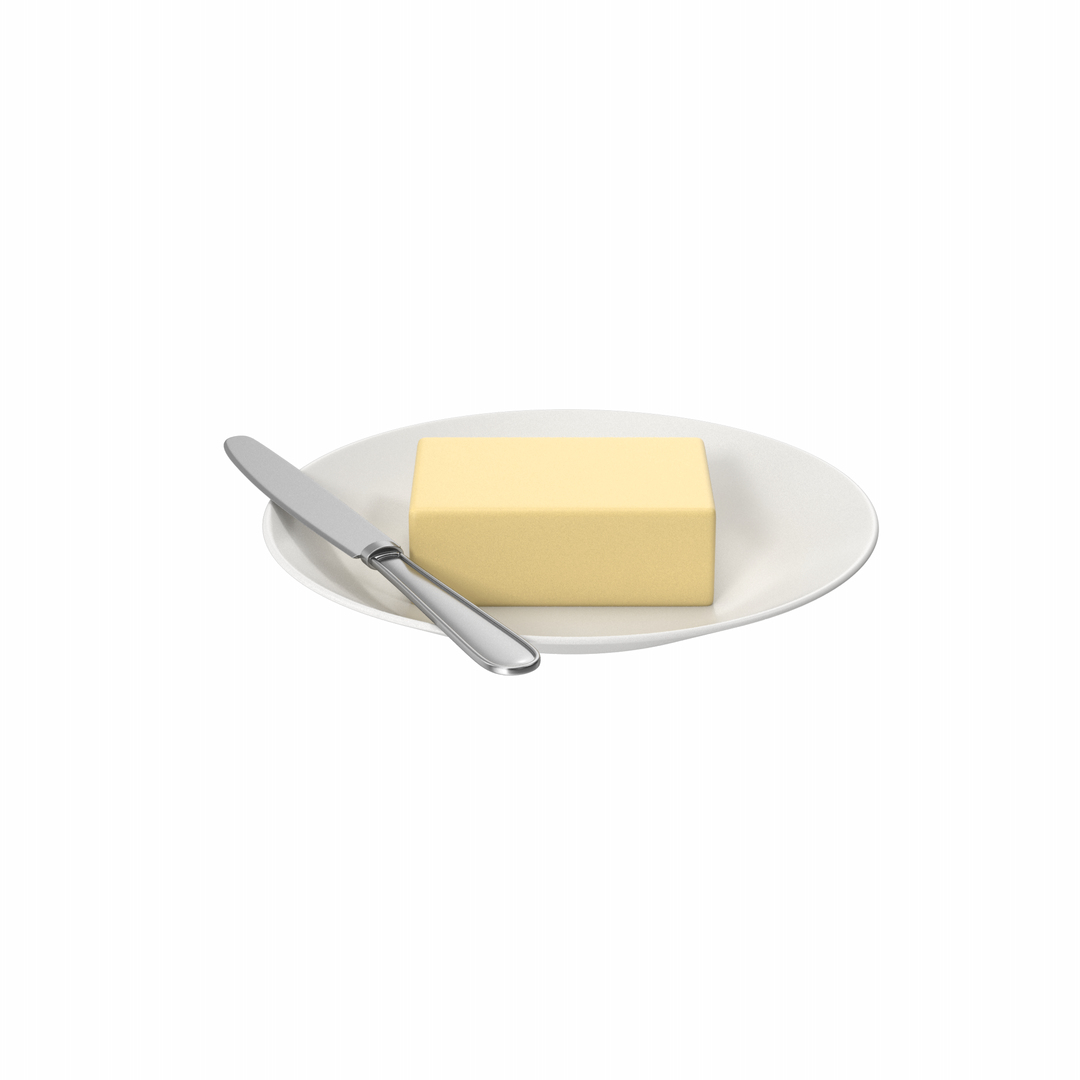 3D Butter In Plate - TurboSquid 2262131
