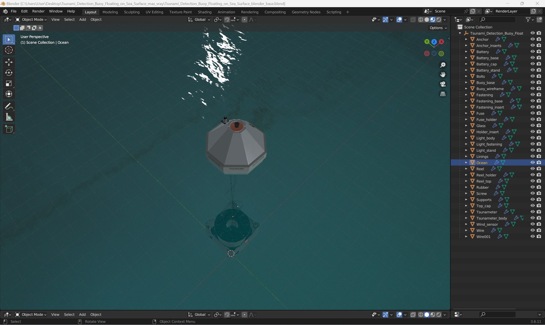 3D Tsunami Detection Buoy Floating On Sea Surface Model - TurboSquid 2413246
