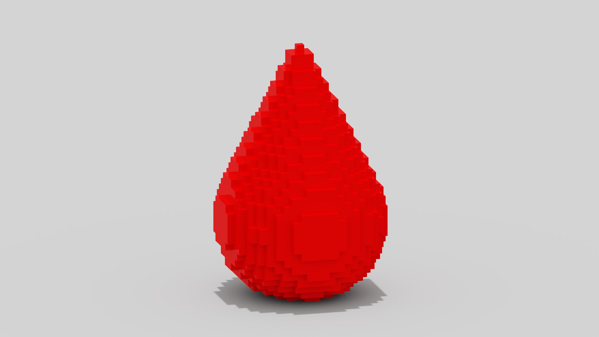 3D Voxel Red Drop model - TurboSquid 2040399