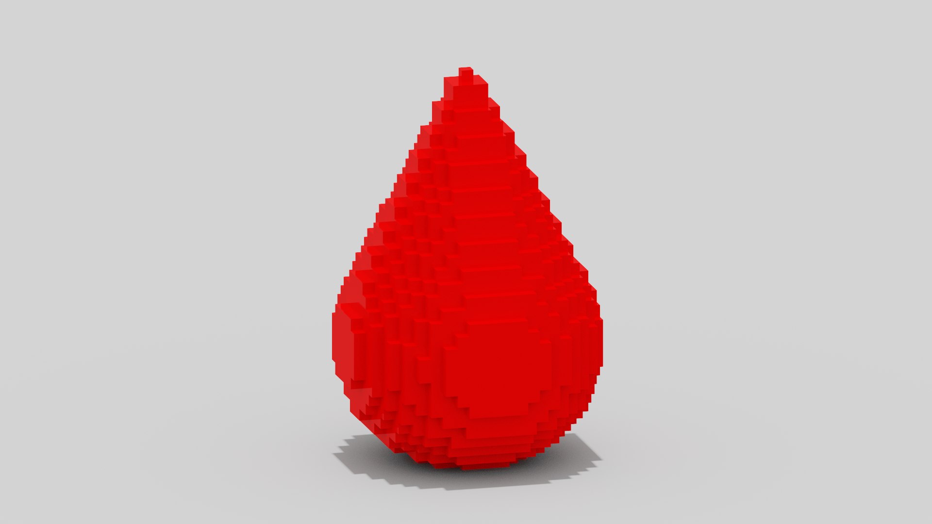3D Voxel Red Drop model - TurboSquid 2040399