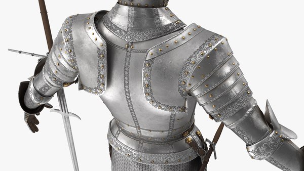 modelo 3d Armadura de placas de caballero medieval con Zweihander ...