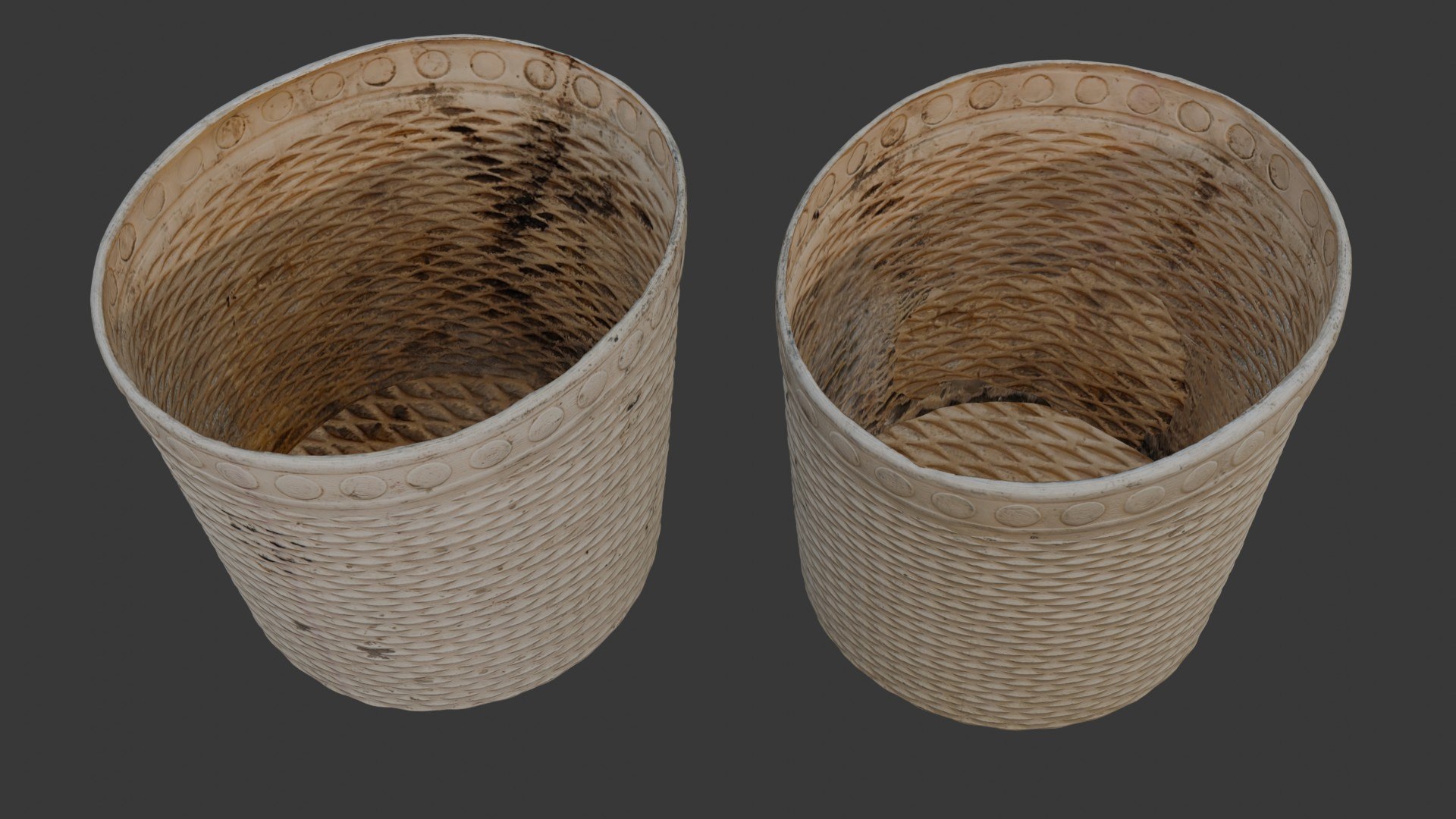 Wicker Trash Bin Scan Model - TurboSquid 2398027