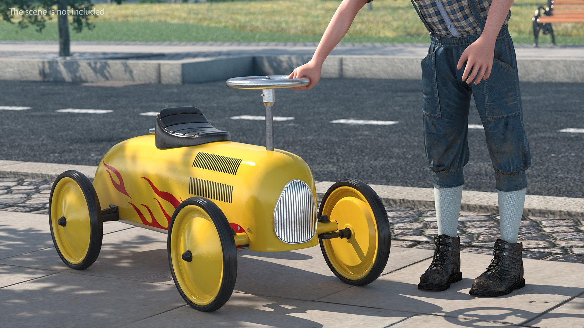 Vintage Push Car Model - TurboSquid 1469128