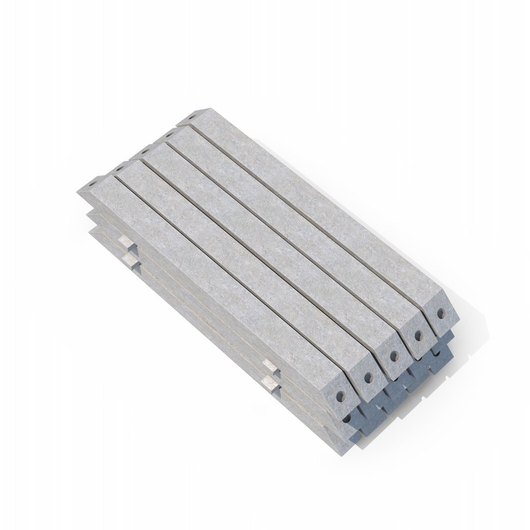 Concrete Beams Stack 3D Model - TurboSquid 2436140