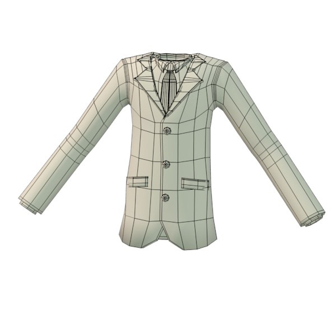 Cartoon Male Jacket 3d Model