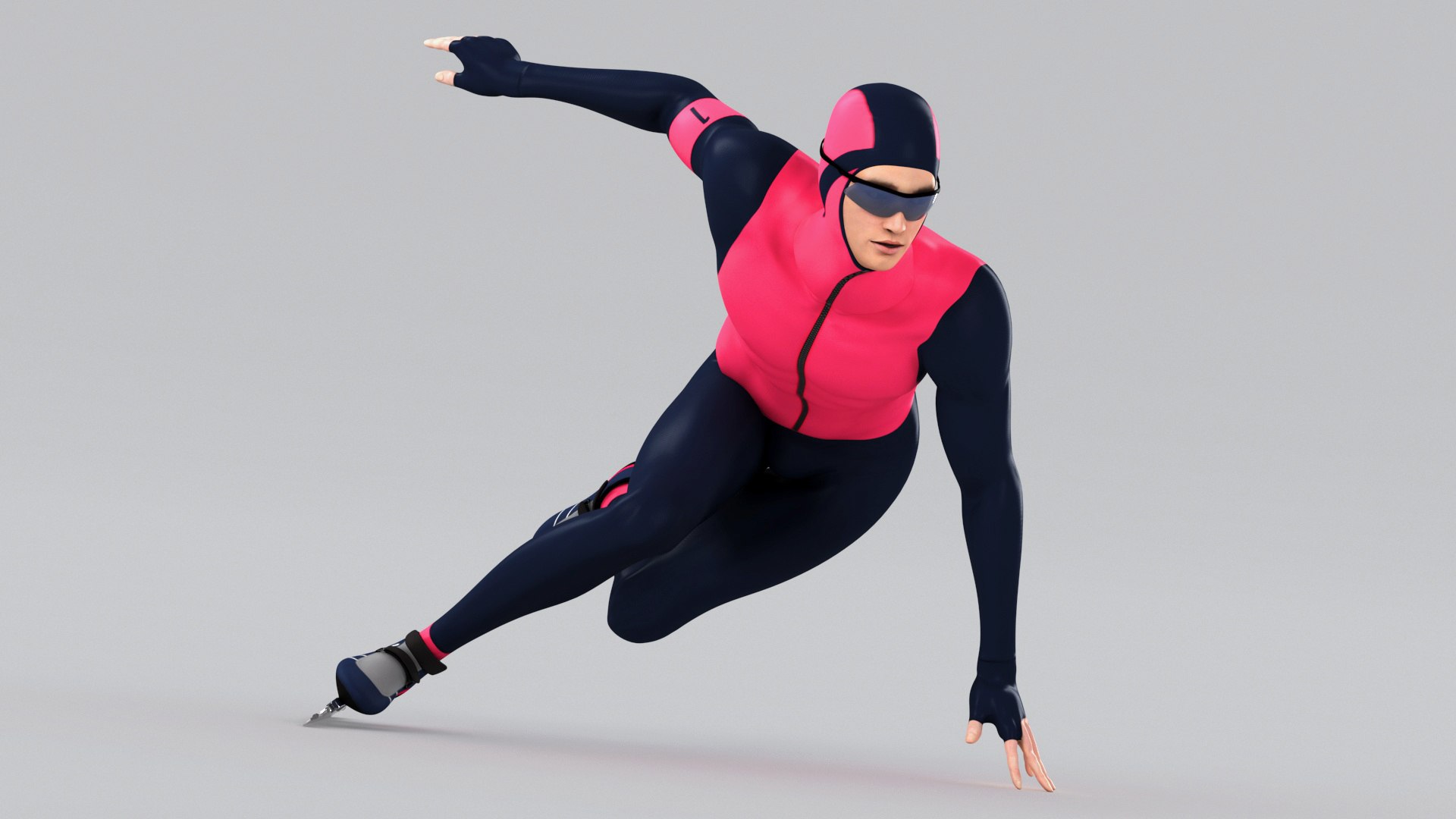 Speed Skater Animated HQ Standard License 3D Model - TurboSquid 2516349