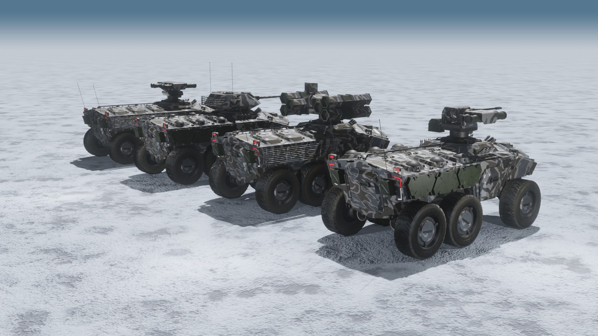 3D Sci-fi APC Collection Snow Camouflage - TurboSquid 2126627