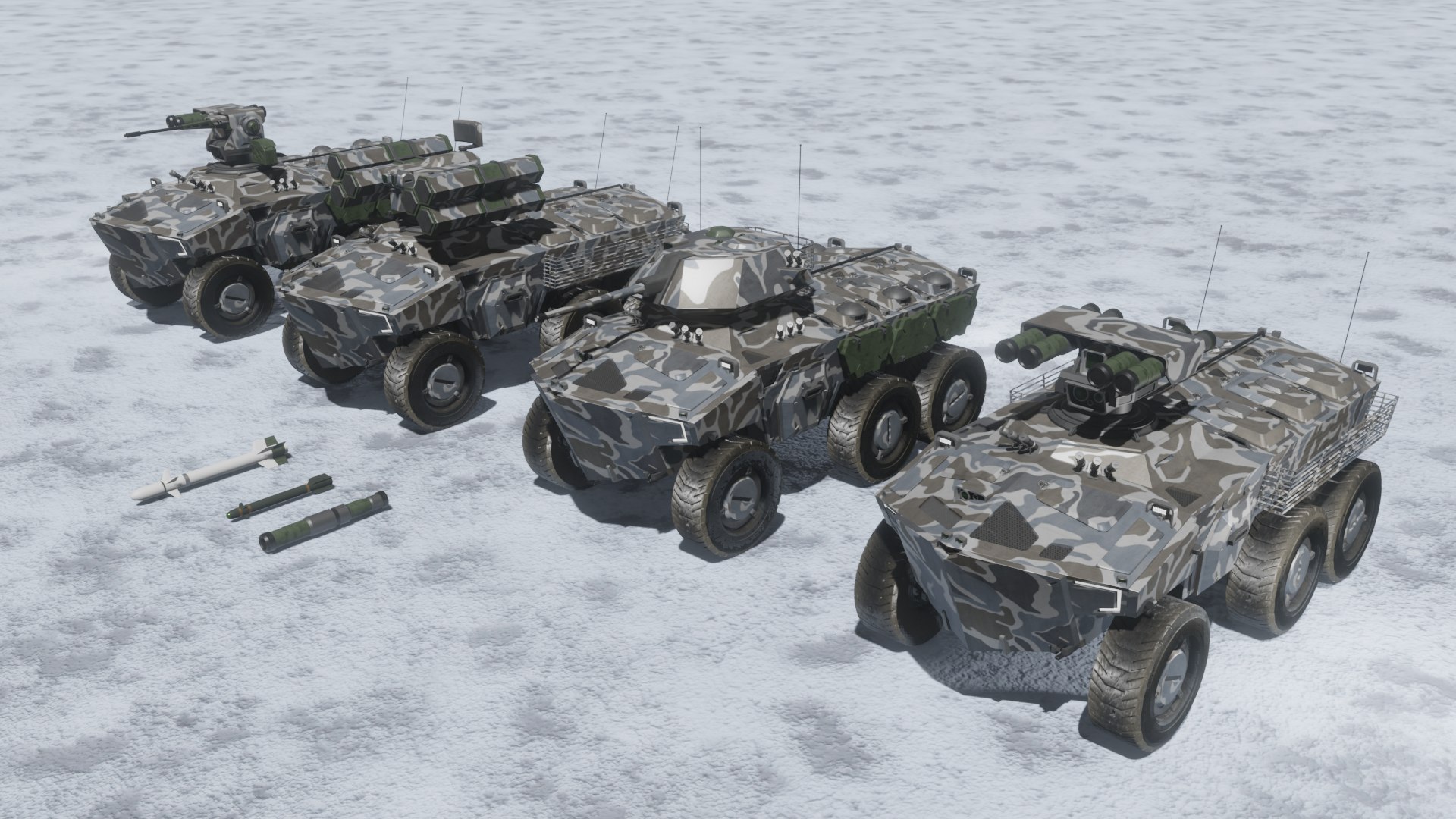 3D Sci-fi APC Collection Snow Camouflage - TurboSquid 2126627