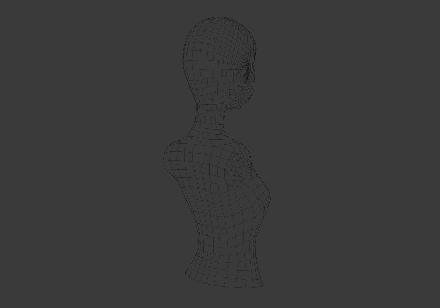 3D Cartoon Female Torso - TurboSquid 1910310