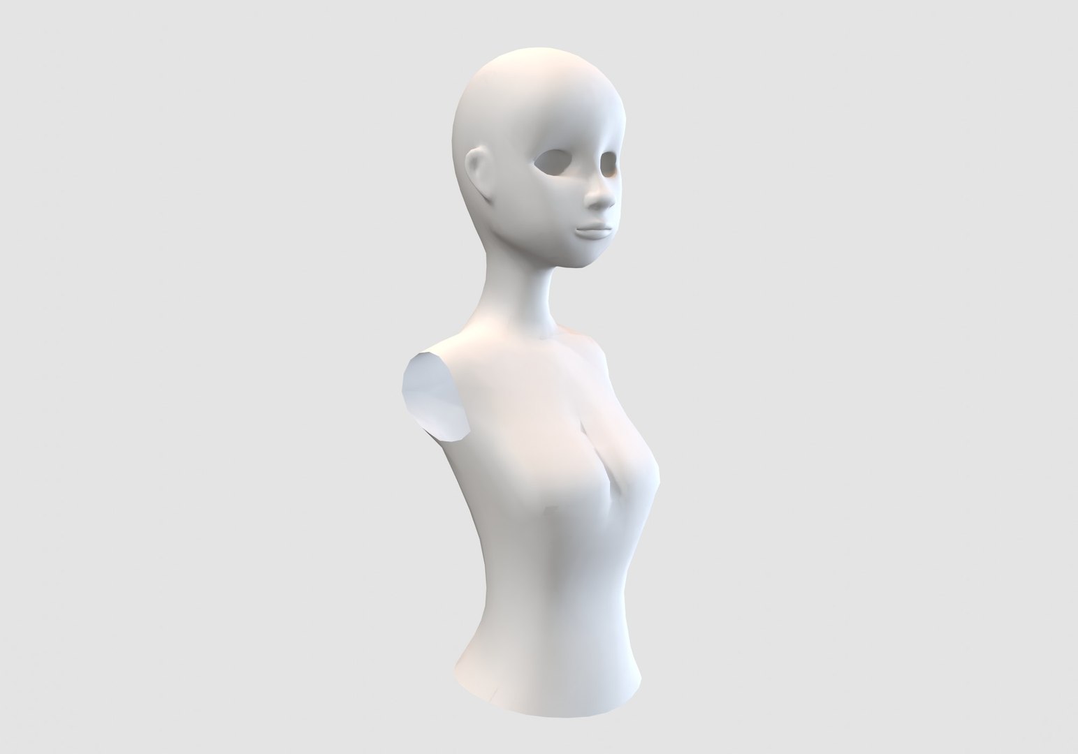 3D Cartoon Female Torso - TurboSquid 1910310