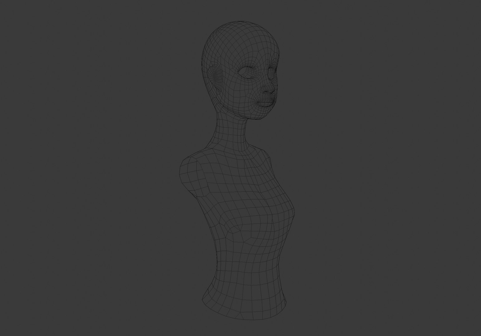 3D Cartoon Female Torso - TurboSquid 1910310