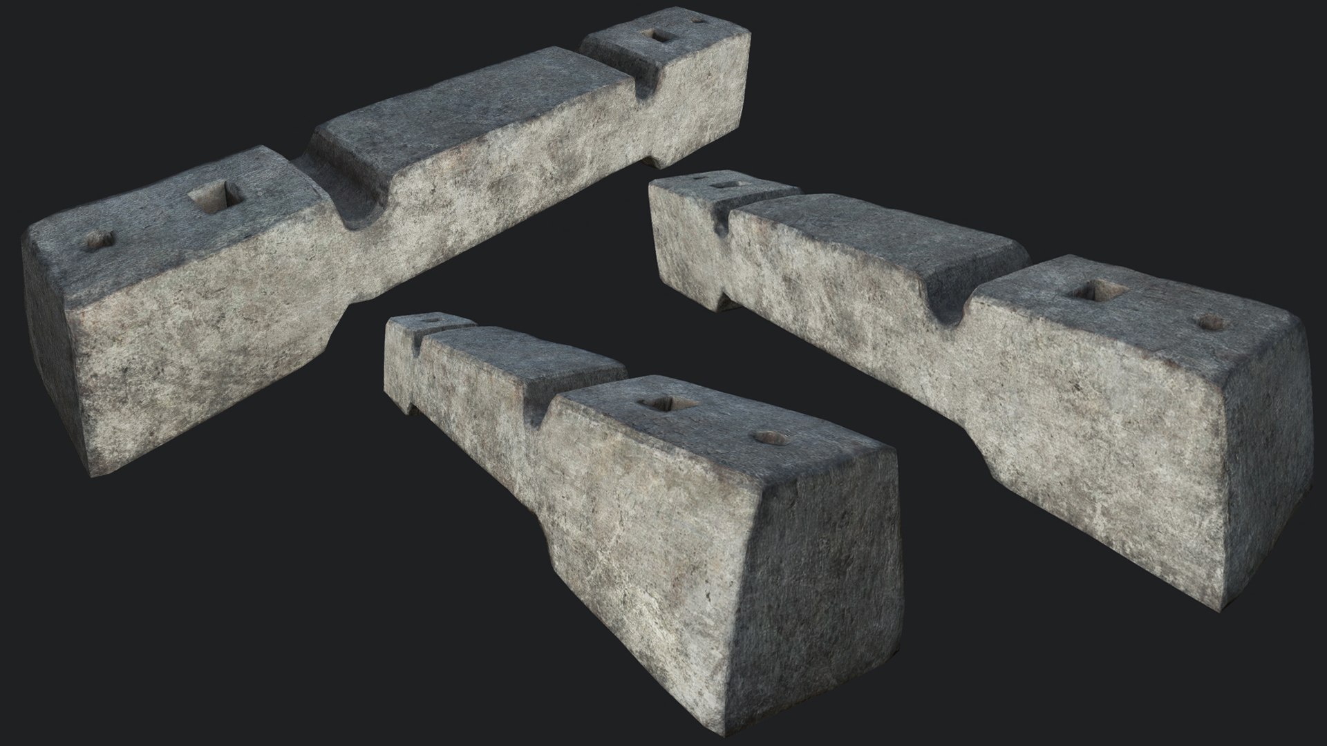Small barricade concrete 3D model - TurboSquid 1321220