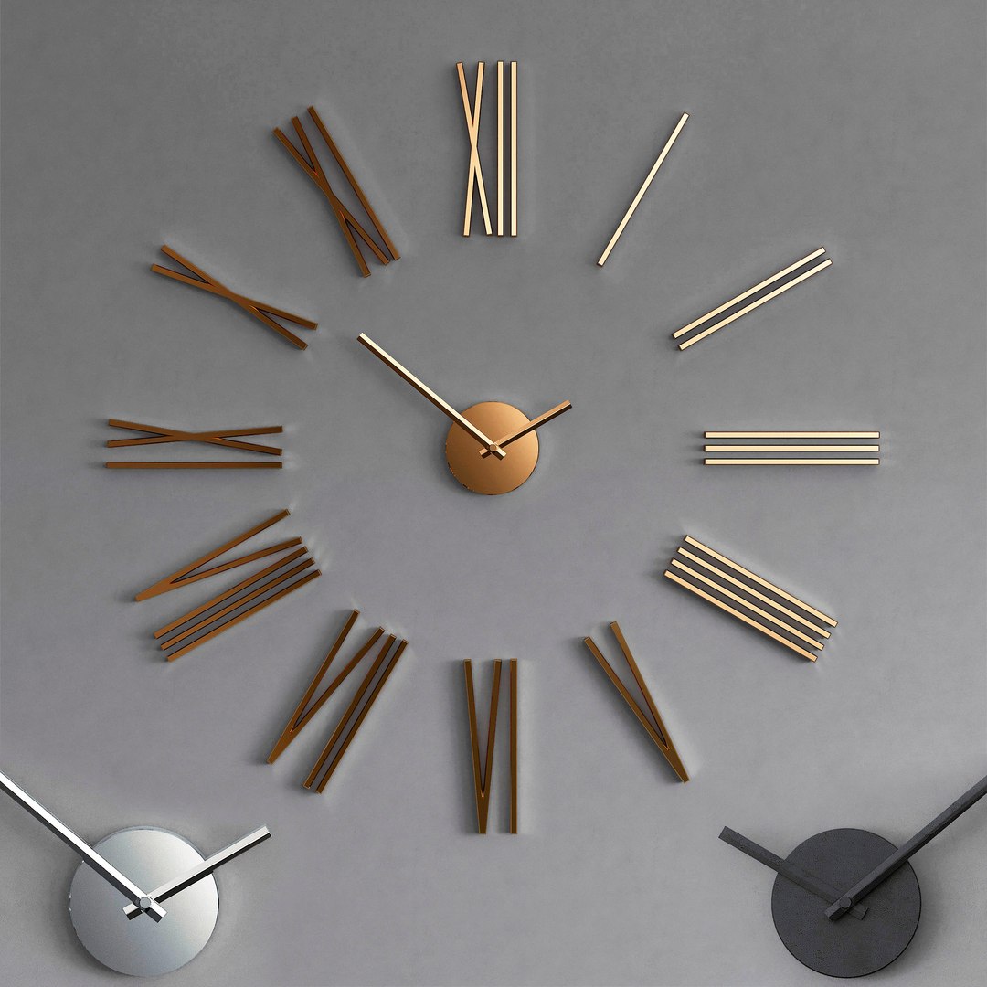 Wall clock set 42 3D model - TurboSquid 1594220