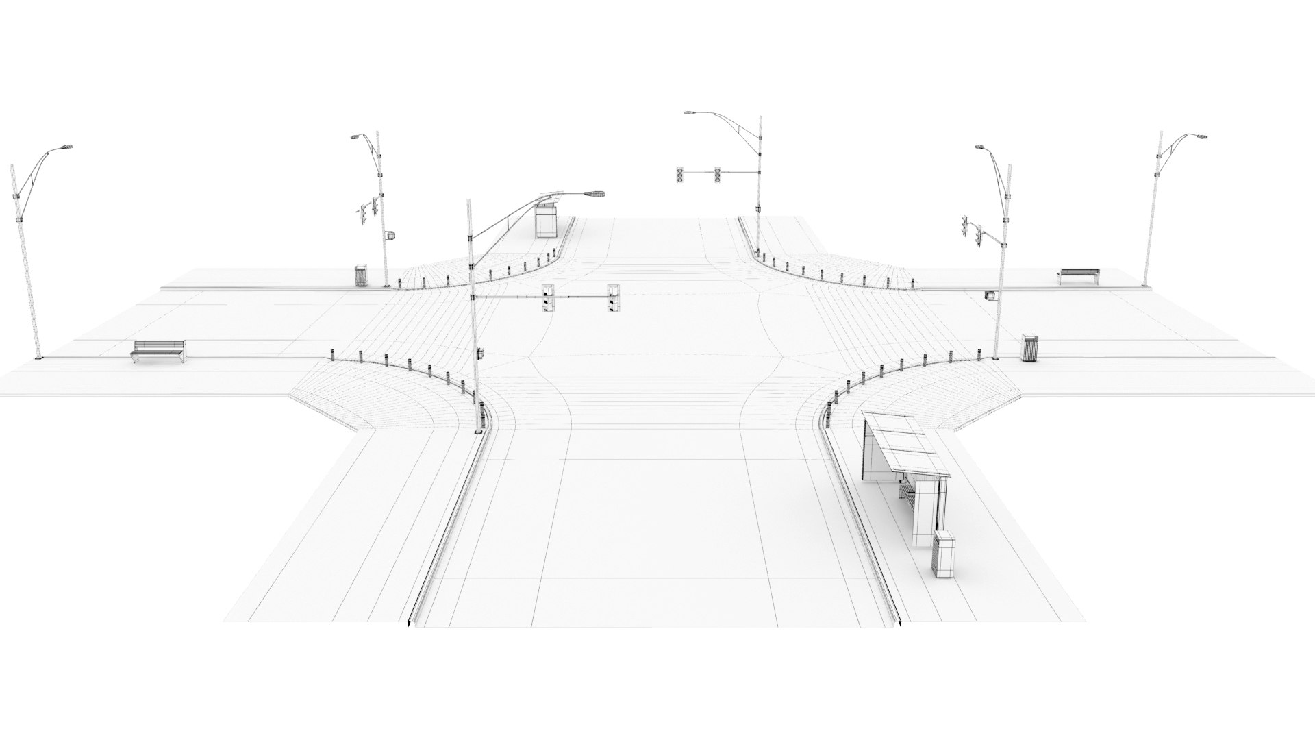 City Street Intersection 01 3D - TurboSquid 2153501