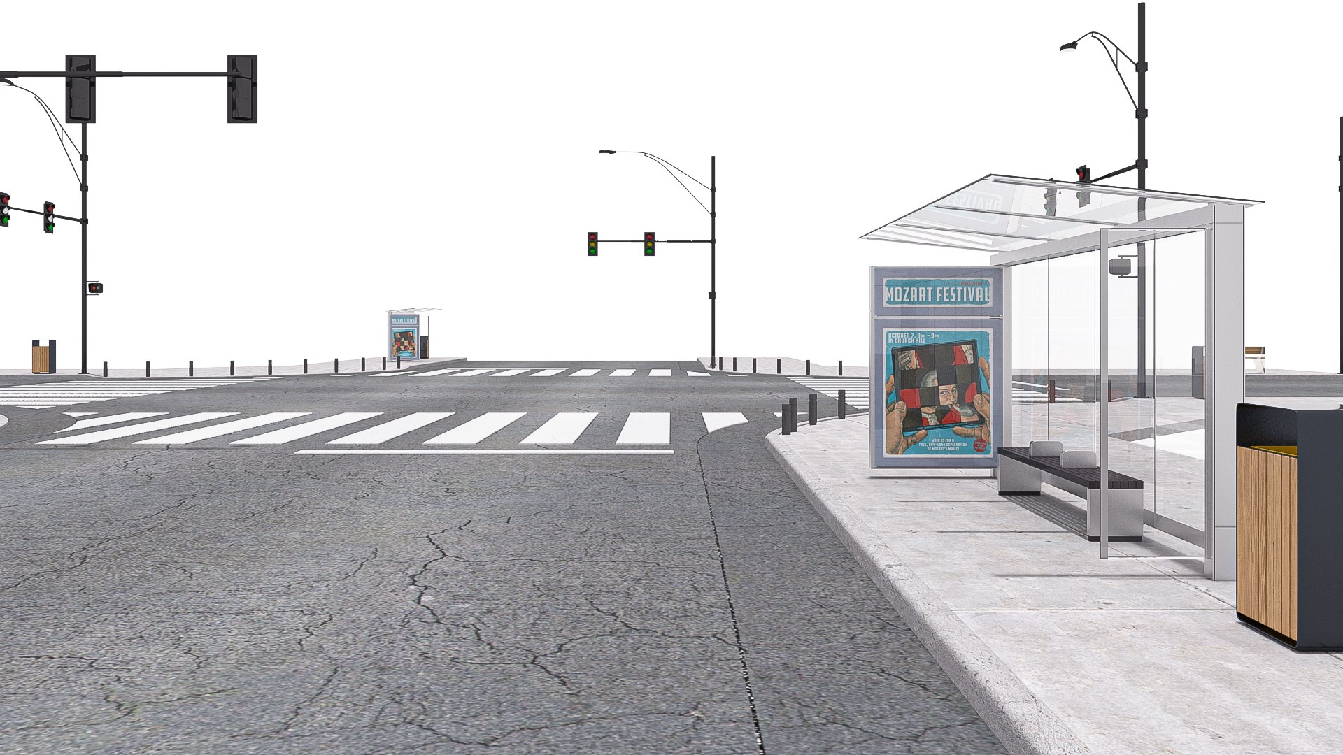 City Street Intersection 01 3D - TurboSquid 2153501