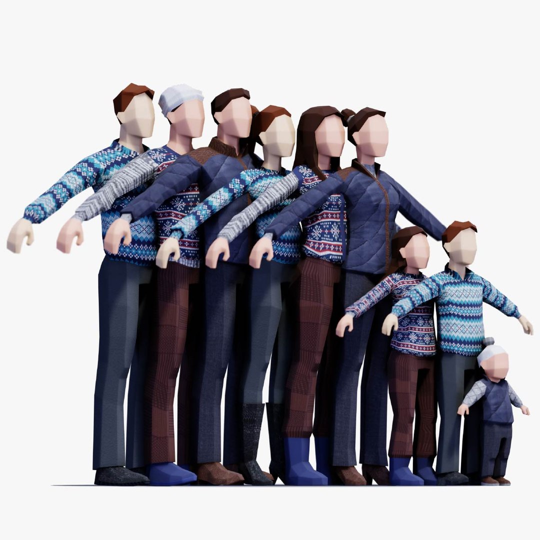 Low Poly People Compilation - Animated And Rigged 3D Model - TurboSquid ...