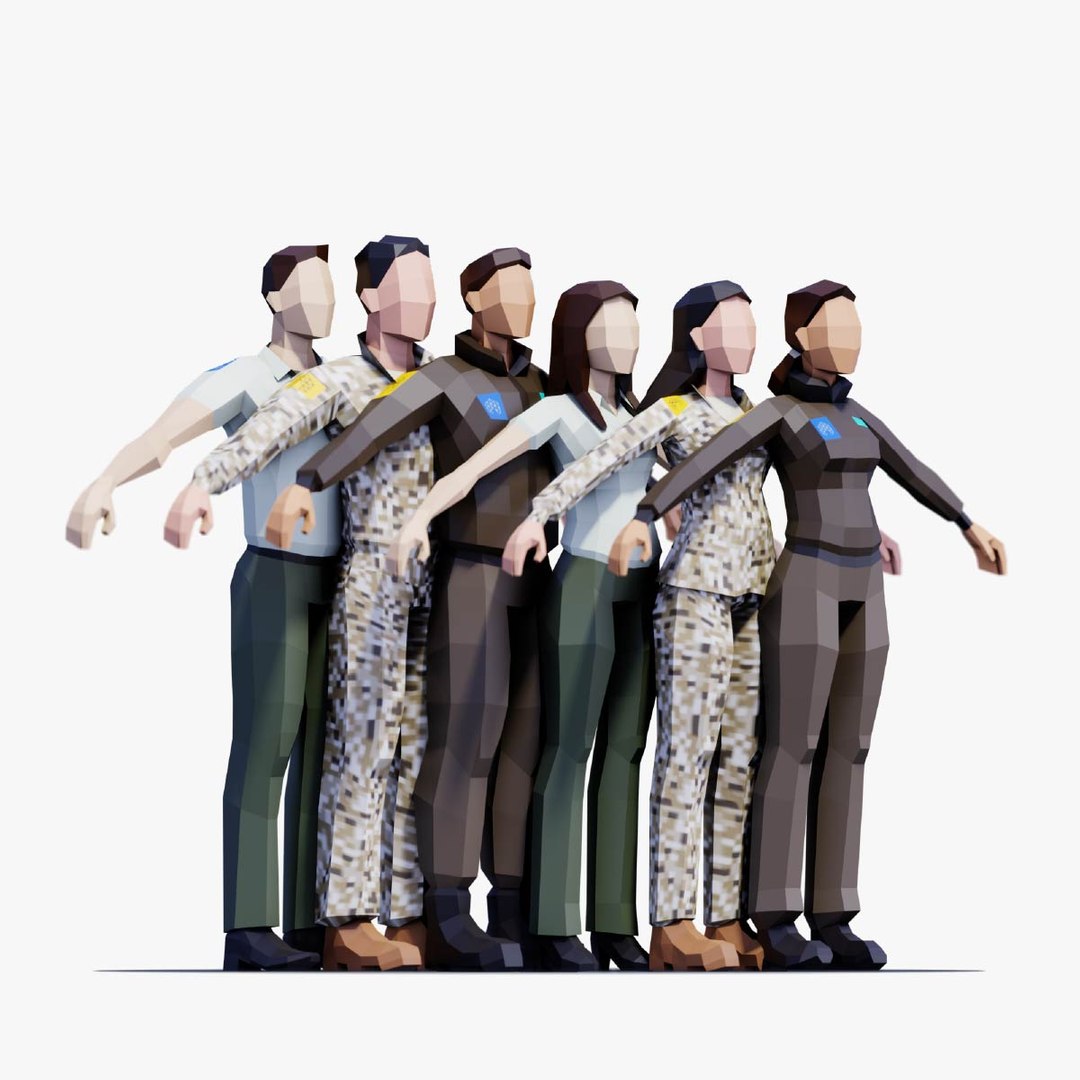 Low Poly People Compilation - Animated And Rigged 3D Model - TurboSquid ...