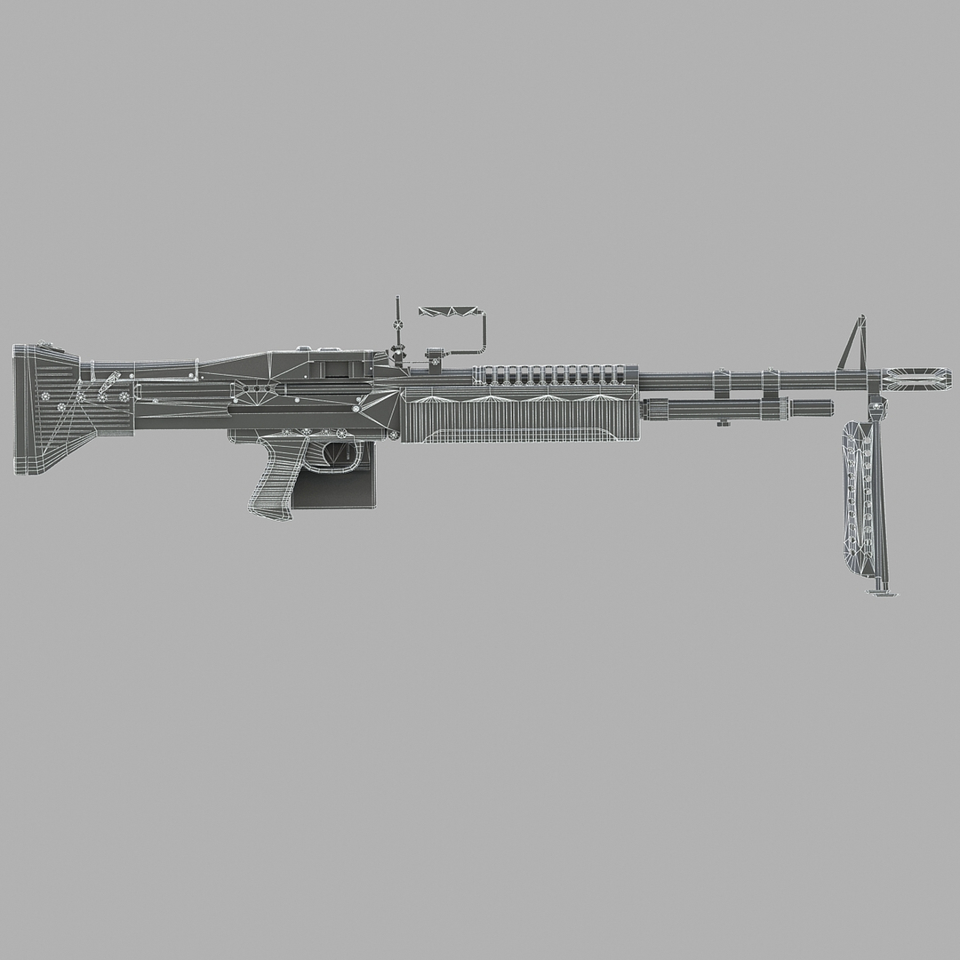 3d m60 machine gun model