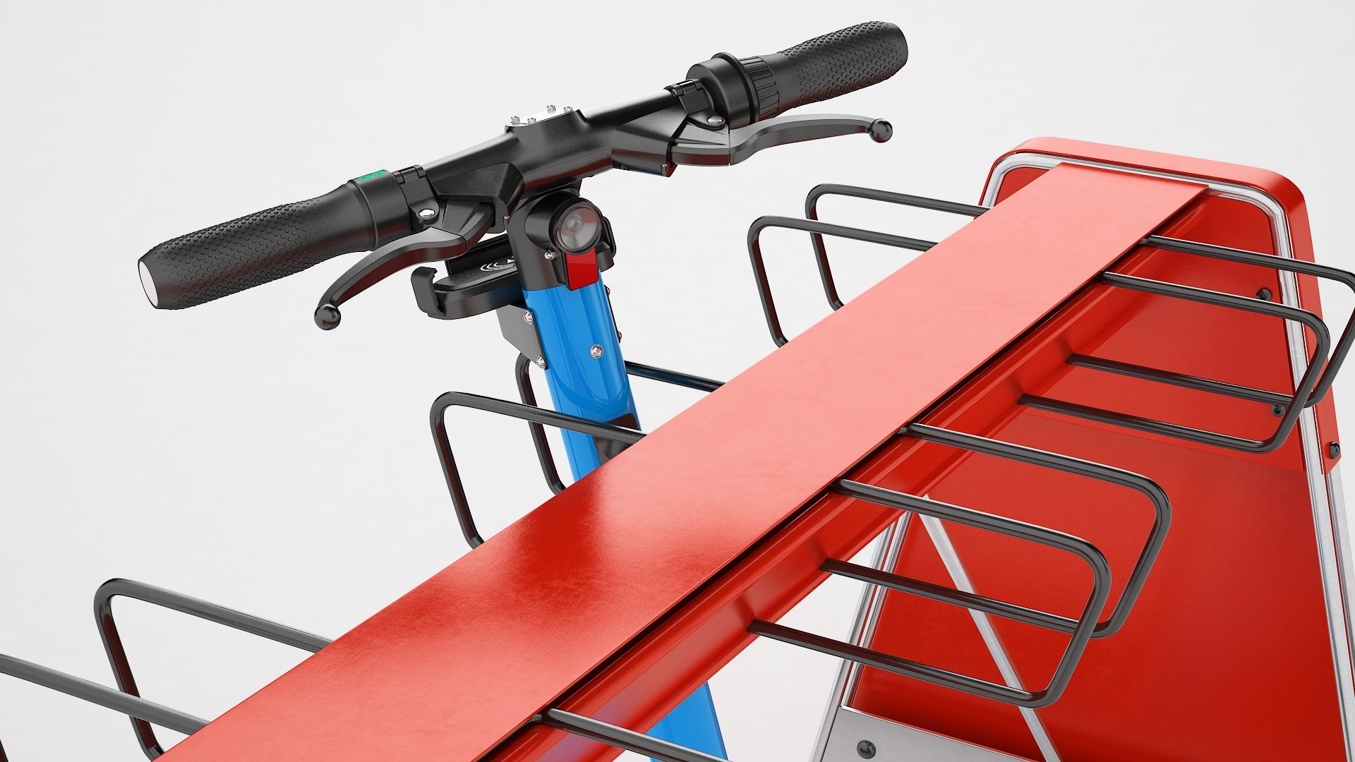 3D Scooter Parking Rack With Electric Scooter 06 Model - TurboSquid 2028175