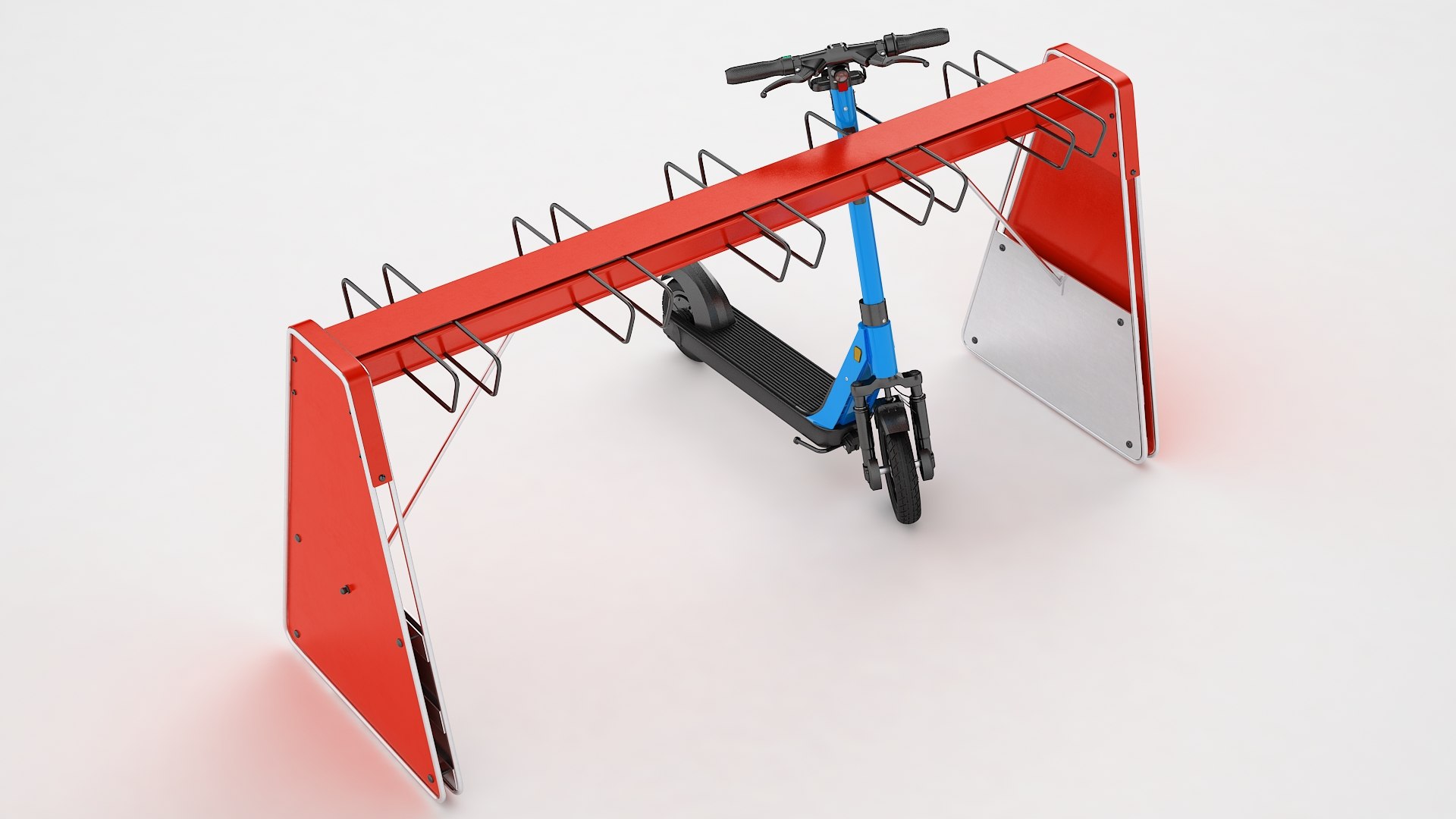 3D Scooter Parking Rack With Electric Scooter 06 Model - TurboSquid 2028175