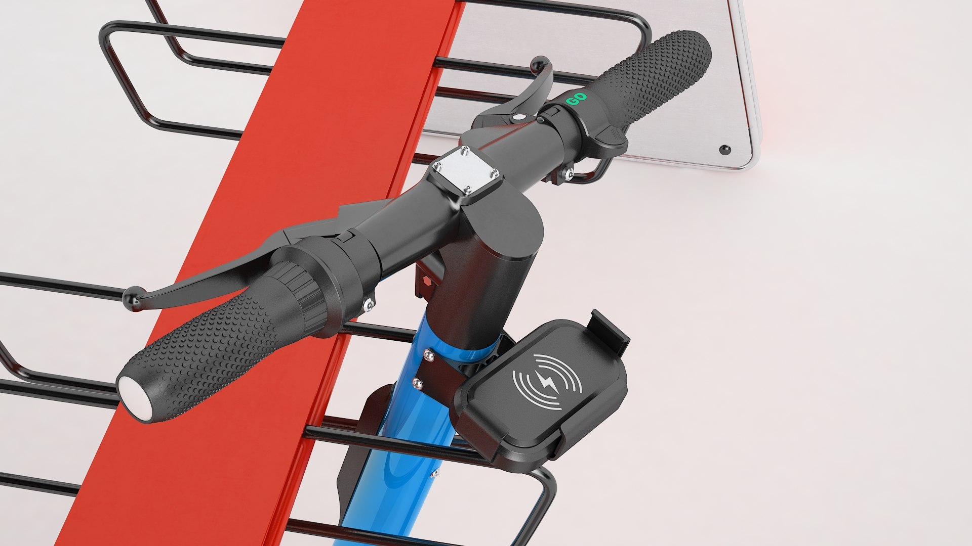 3D Scooter Parking Rack With Electric Scooter 06 Model - TurboSquid 2028175