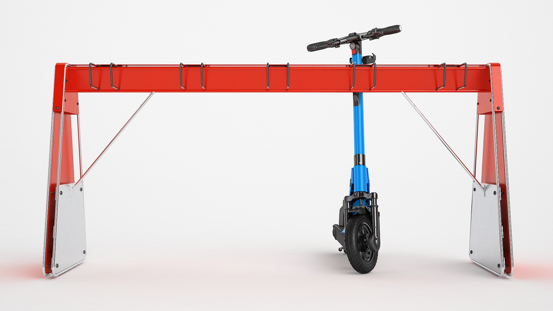 3D Scooter Parking Rack With Electric Scooter 06 Model - TurboSquid 2028175