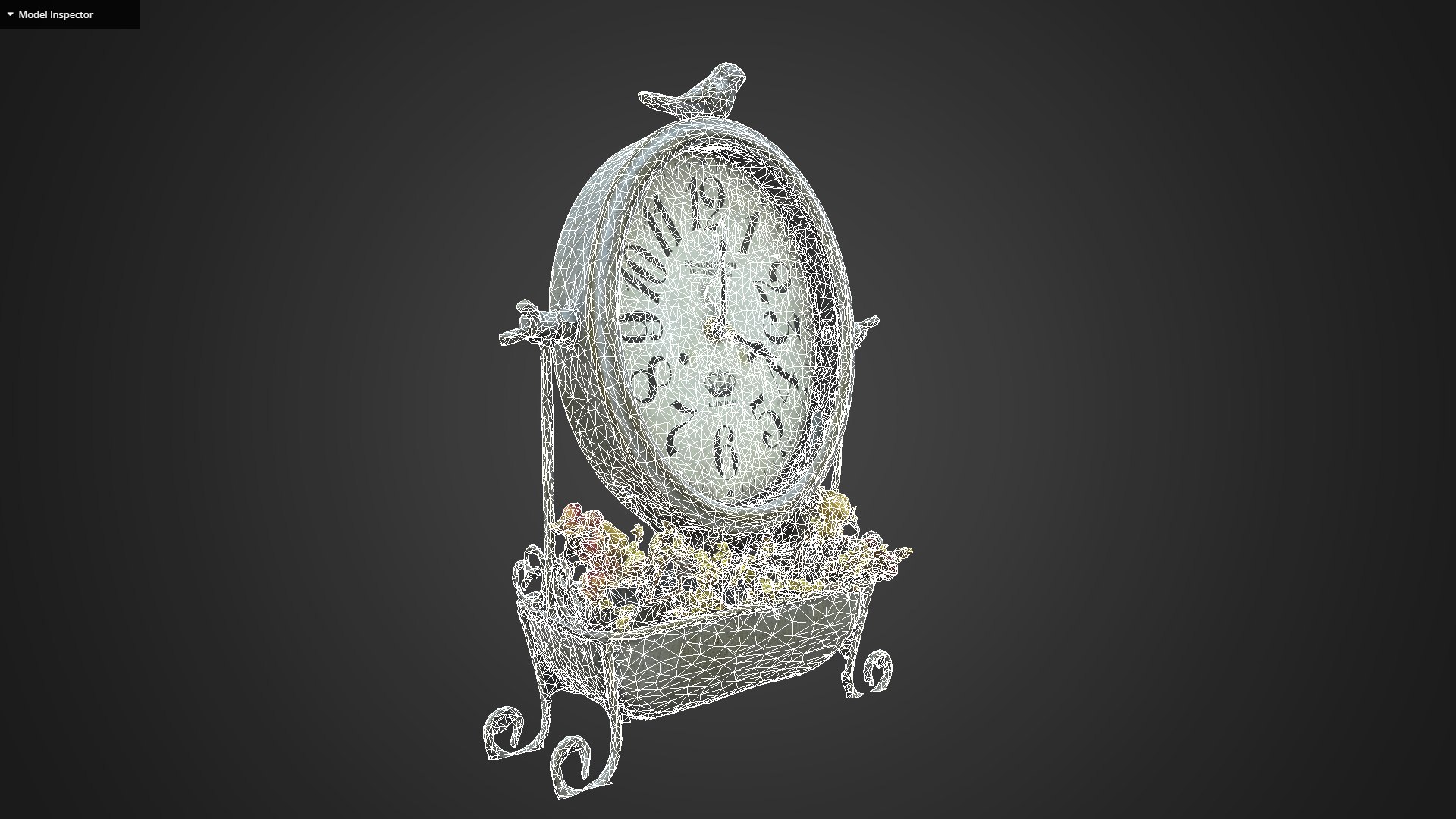 3D Anitque Desk Clock With Flowers - TurboSquid 2020678