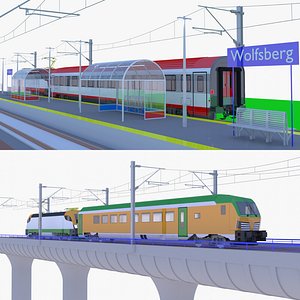 Railway Station OBJ Models for Download | TurboSquid