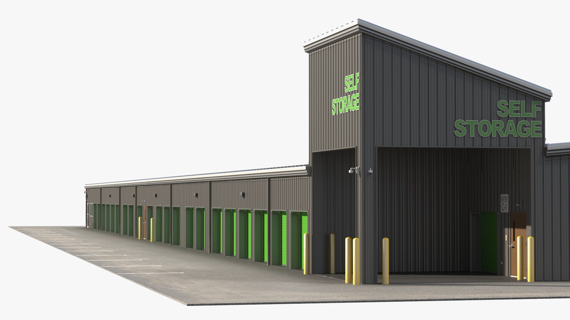 3D Model Self Storage Steel Building - TurboSquid 2201905