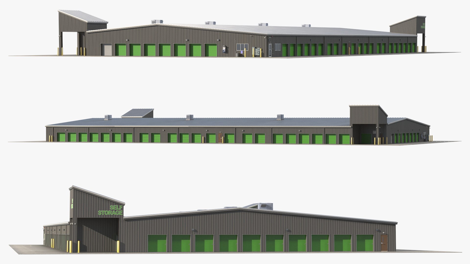 3D Model Self Storage Steel Building - TurboSquid 2201905