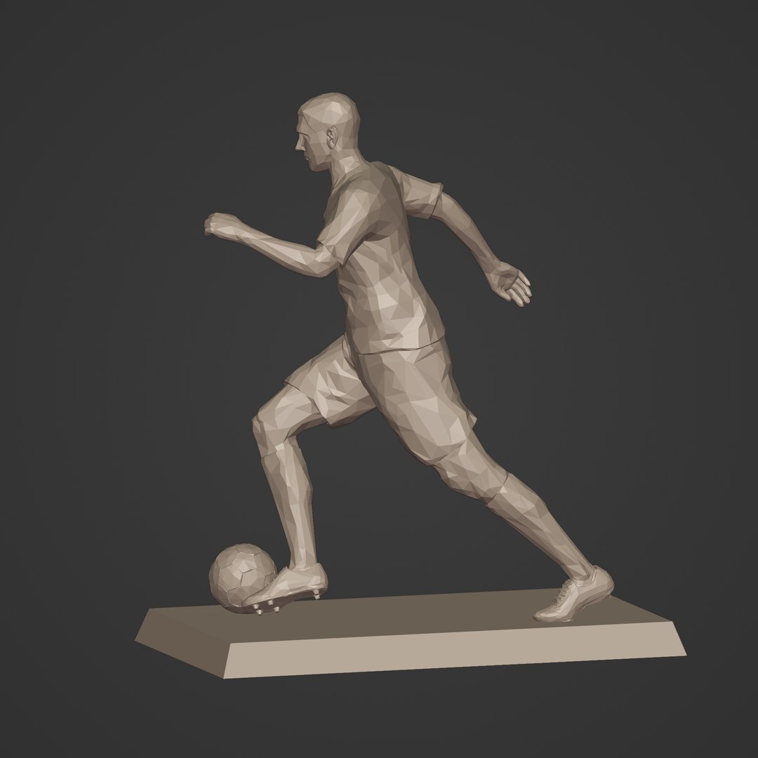 3D LowPoly Soccer Player Figurine -- Ready For 3D Printing - TurboSquid ...