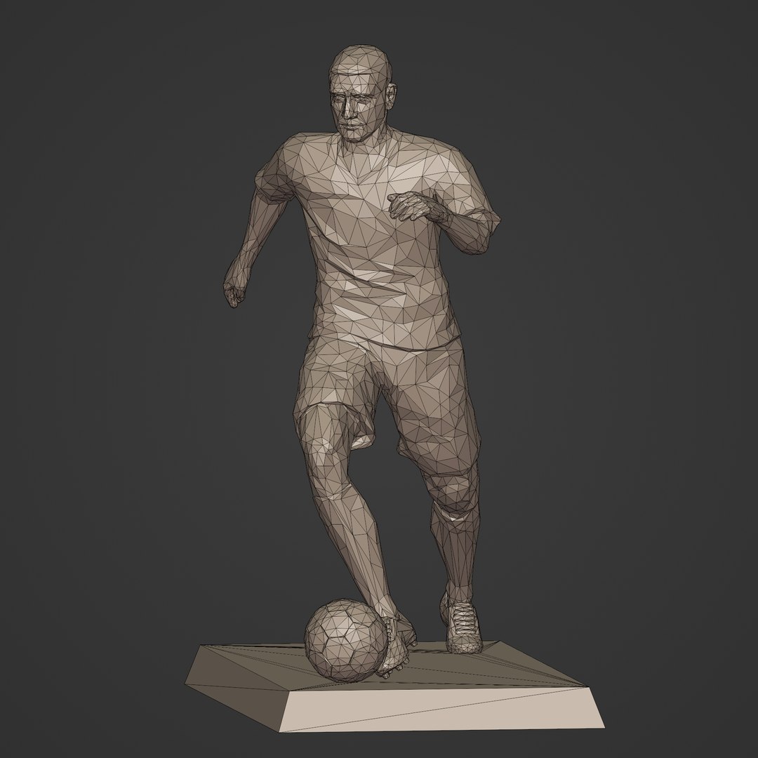 3D LowPoly Soccer Player Figurine -- Ready For 3D Printing - TurboSquid ...