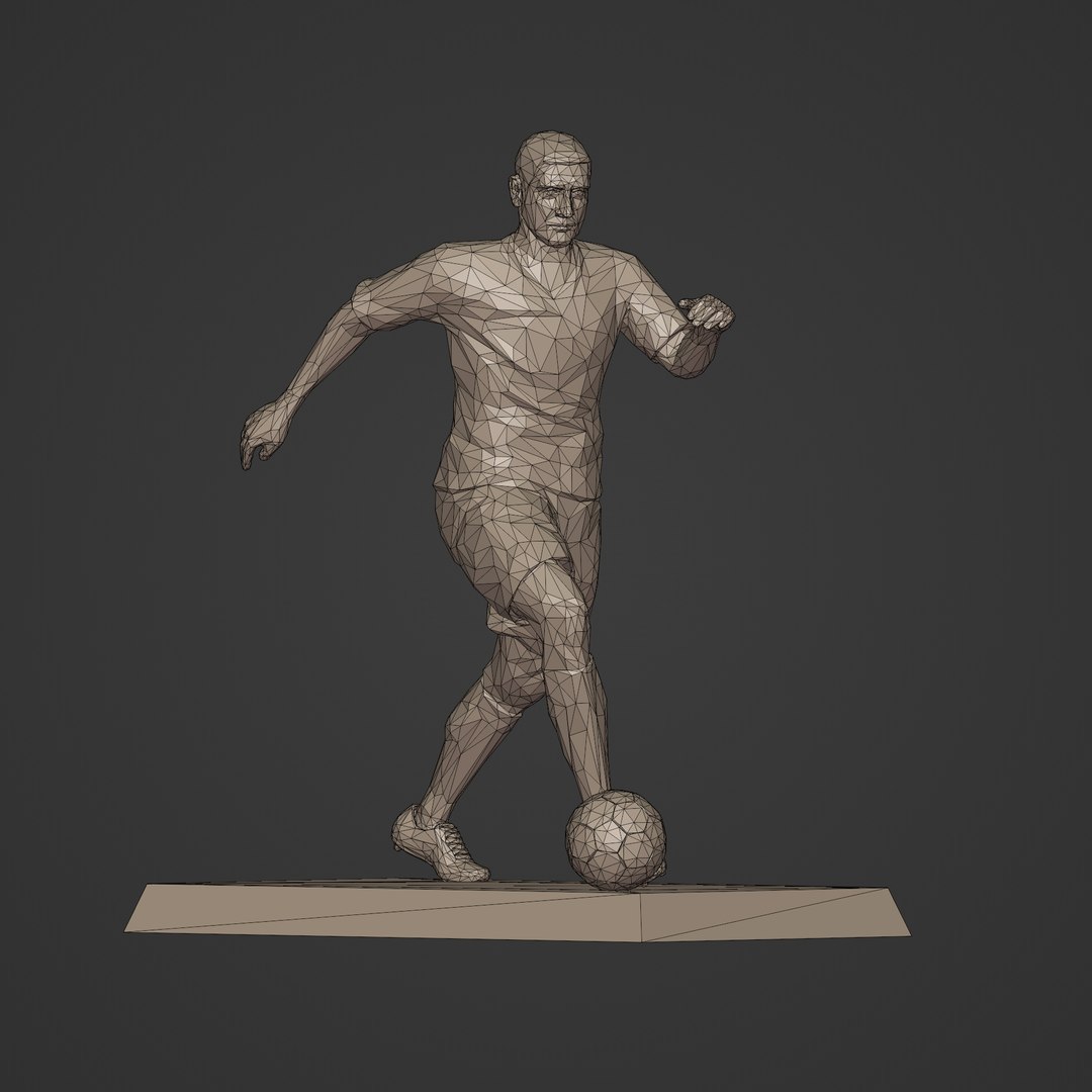 3D LowPoly Soccer Player Figurine -- Ready For 3D Printing - TurboSquid ...