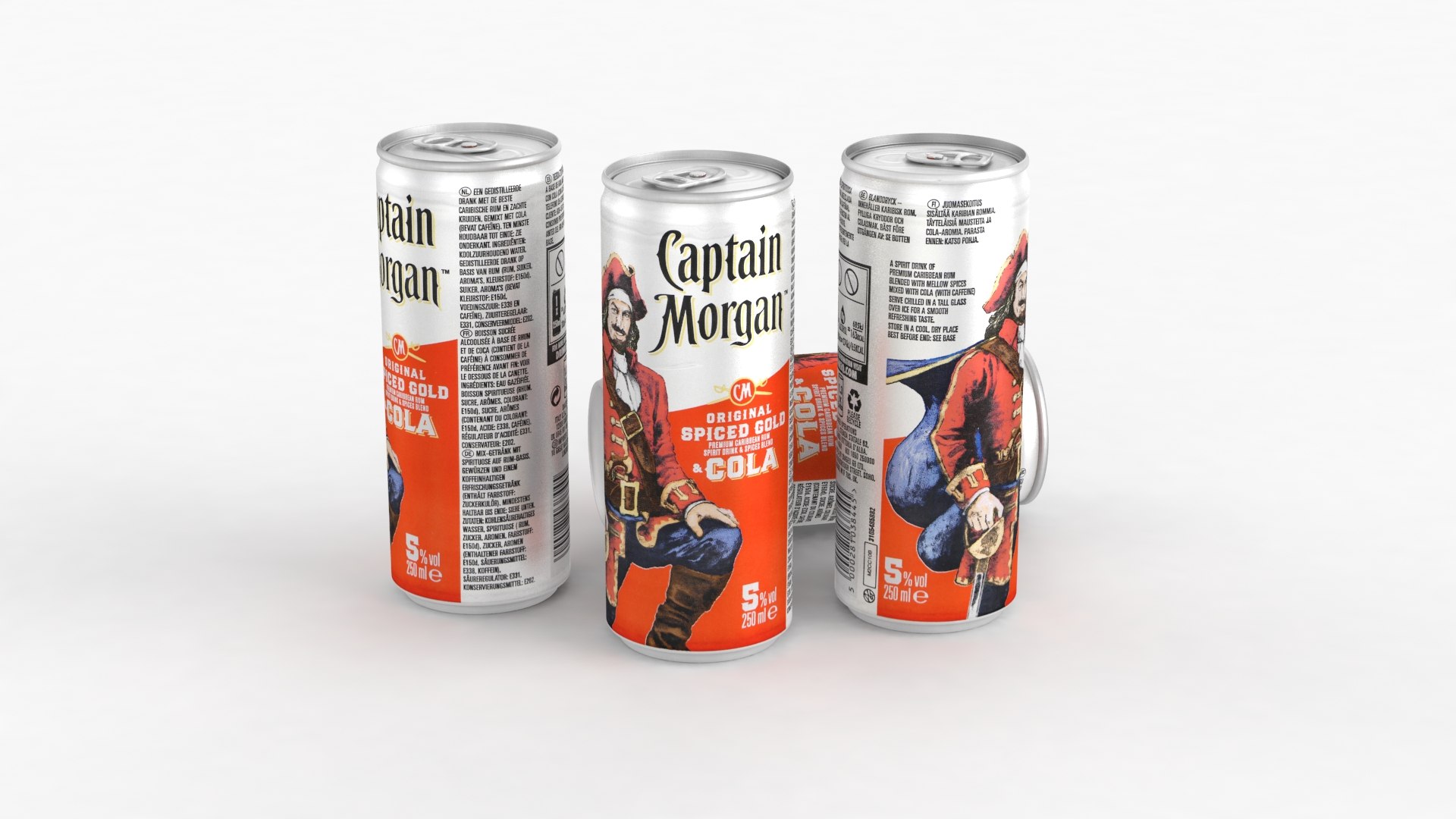 3D Alcohol Can Captain Morgan Original Spiced Gold And Cola 250ml 2022 ...