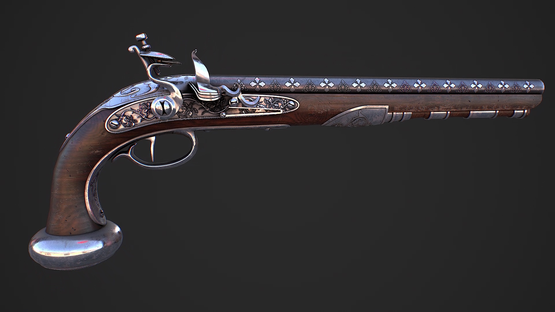 Flintlock Pistol 3D Model - TurboSquid 2355365