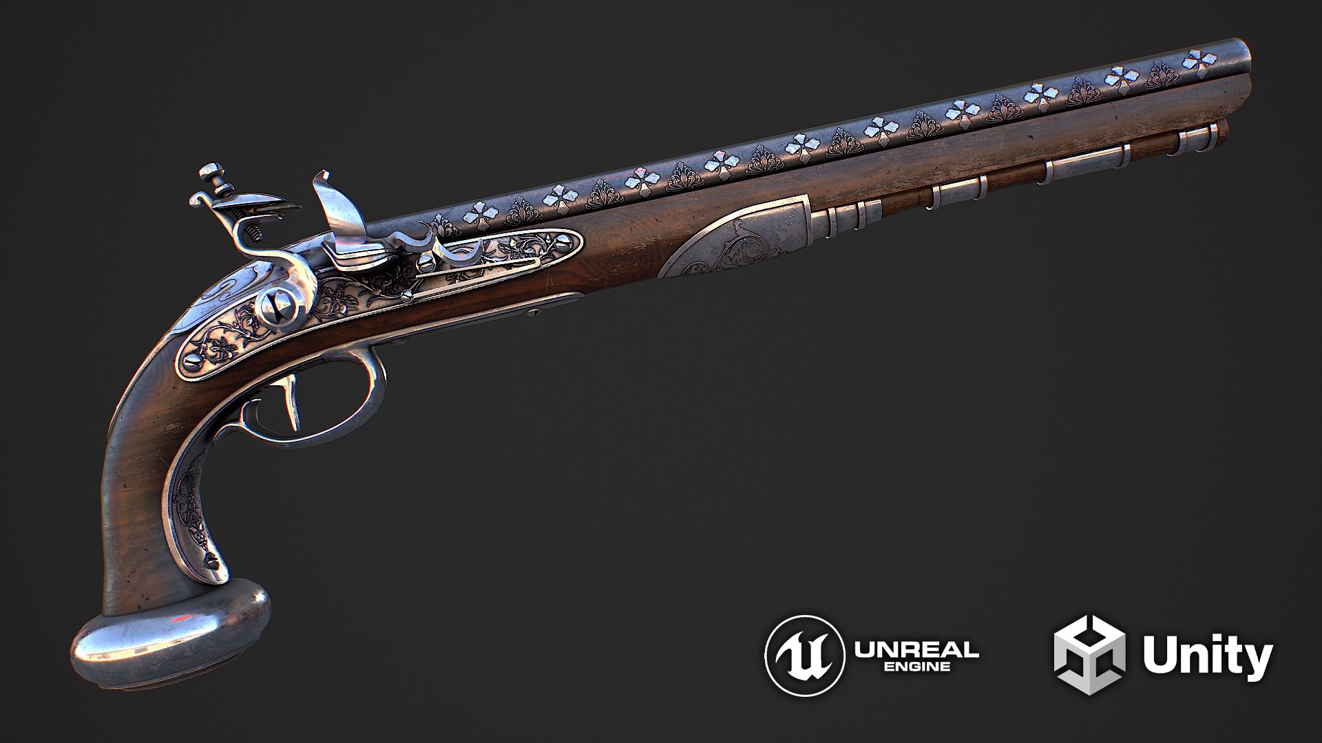 Flintlock Pistol 3D Model - TurboSquid 2355365