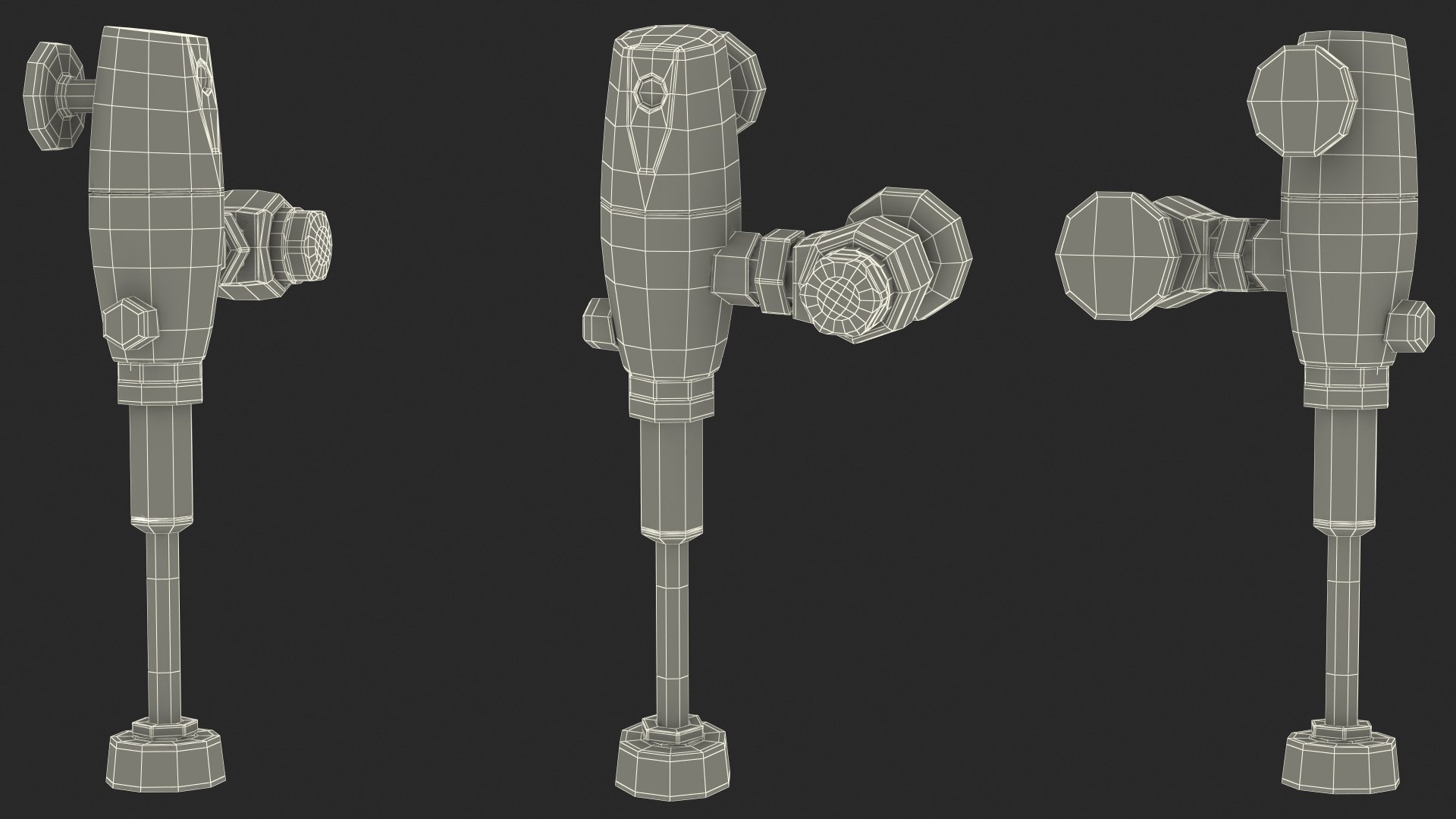 Manual urinal flush valve 3D model - TurboSquid 1705298