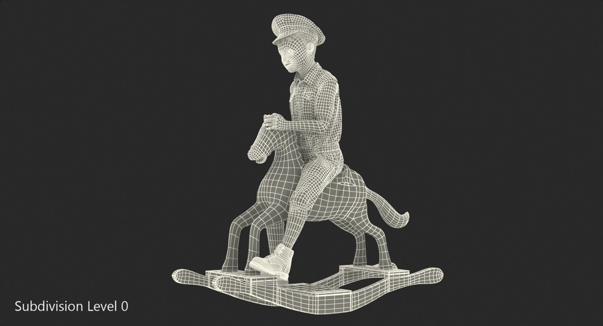 Vintage Boy Riding Rocking Horse Model - TurboSquid 1317739