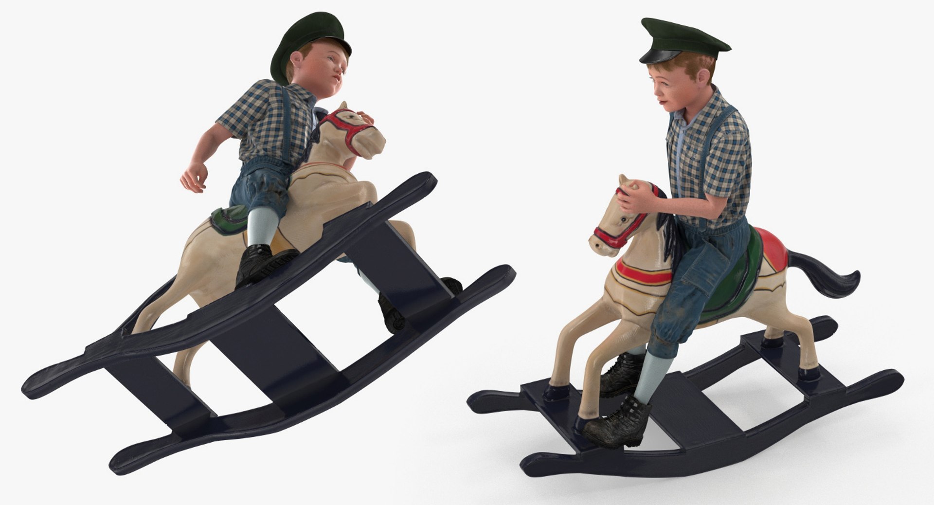 Vintage Boy Riding Rocking Horse Model - TurboSquid 1317739