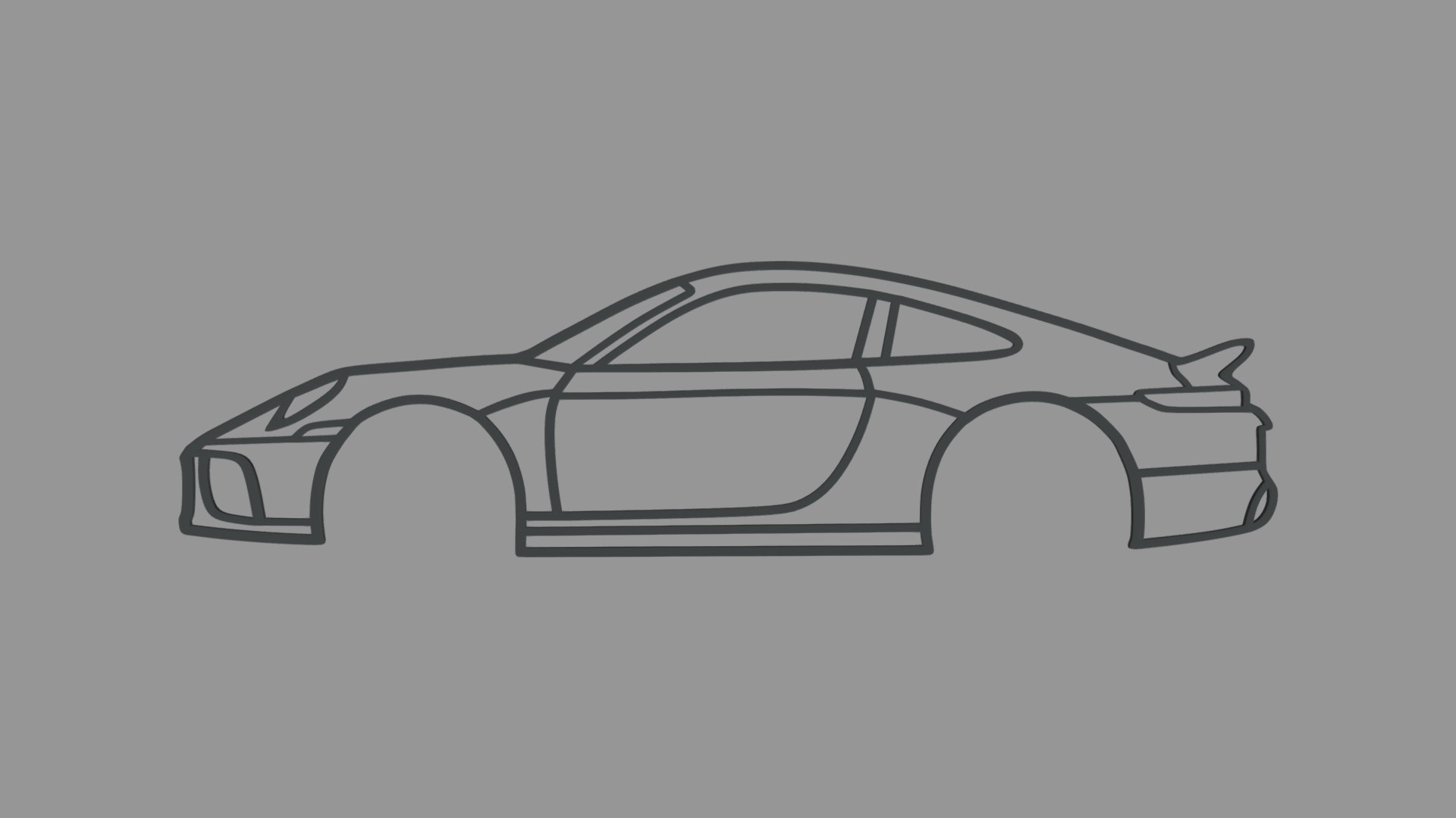 Porsche 911 2023 Wall Silhouette3D模型 - TurboSquid 2035550