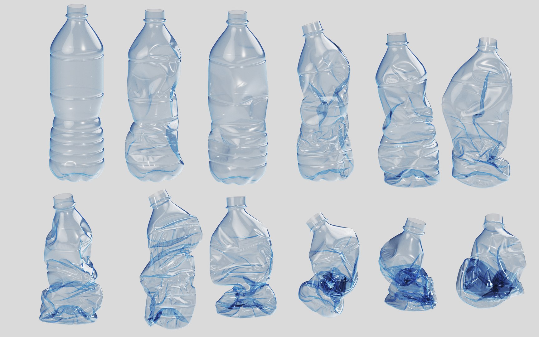 3D Crushed Plastic Bottle V1 Model - TurboSquid 2068291