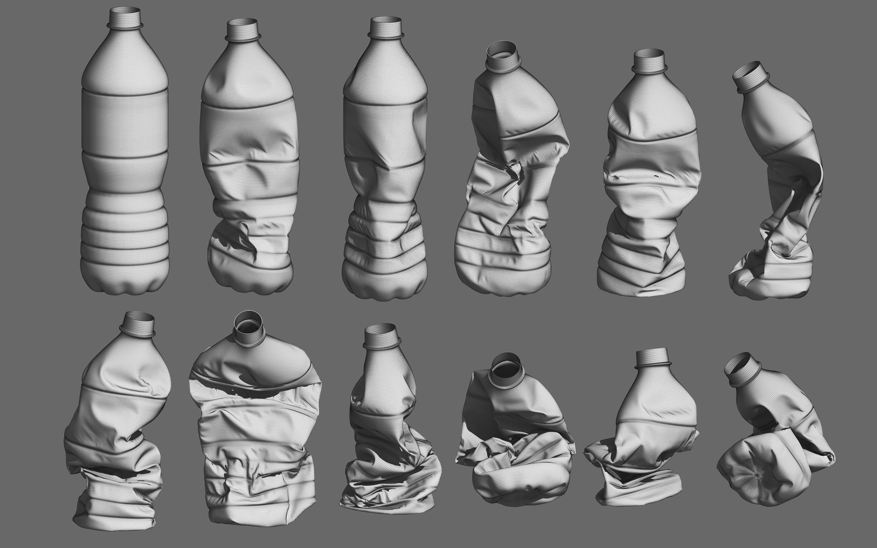 3D Crushed Plastic Bottle V1 Model - TurboSquid 2068291