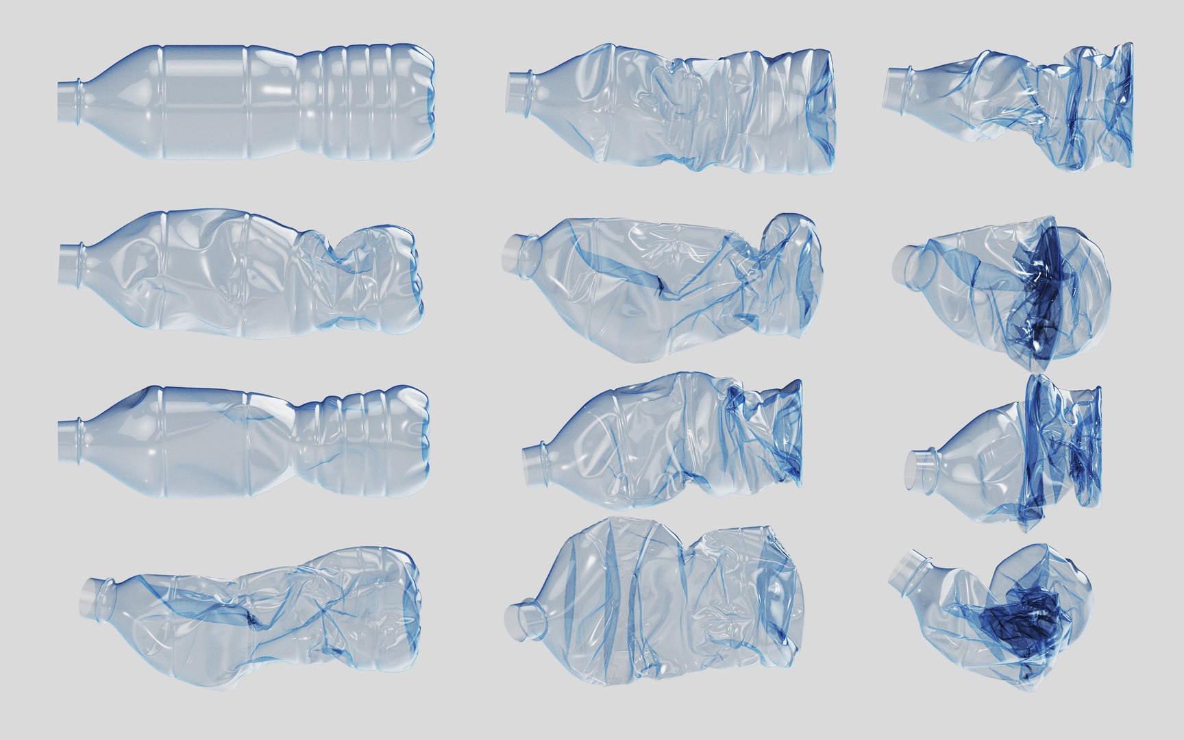3D Crushed Plastic Bottle V1 Model - TurboSquid 2068291